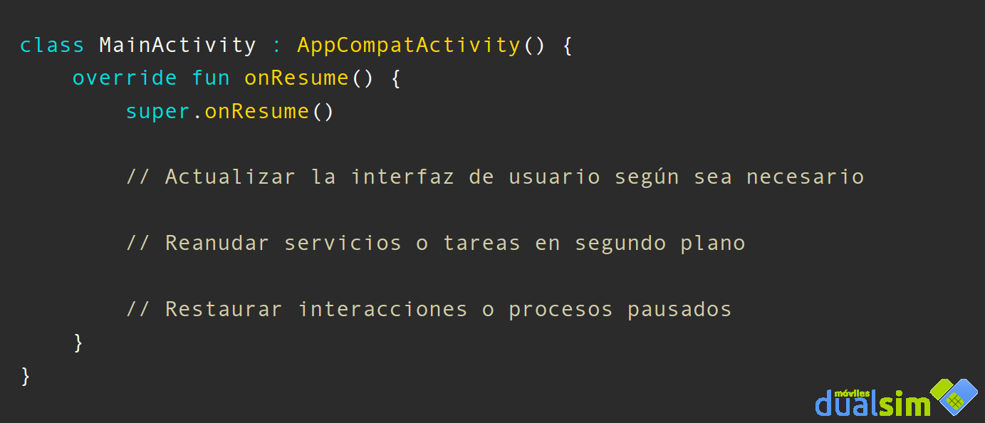 onResume() – Android Kotlin | Móviles Dual SIM
