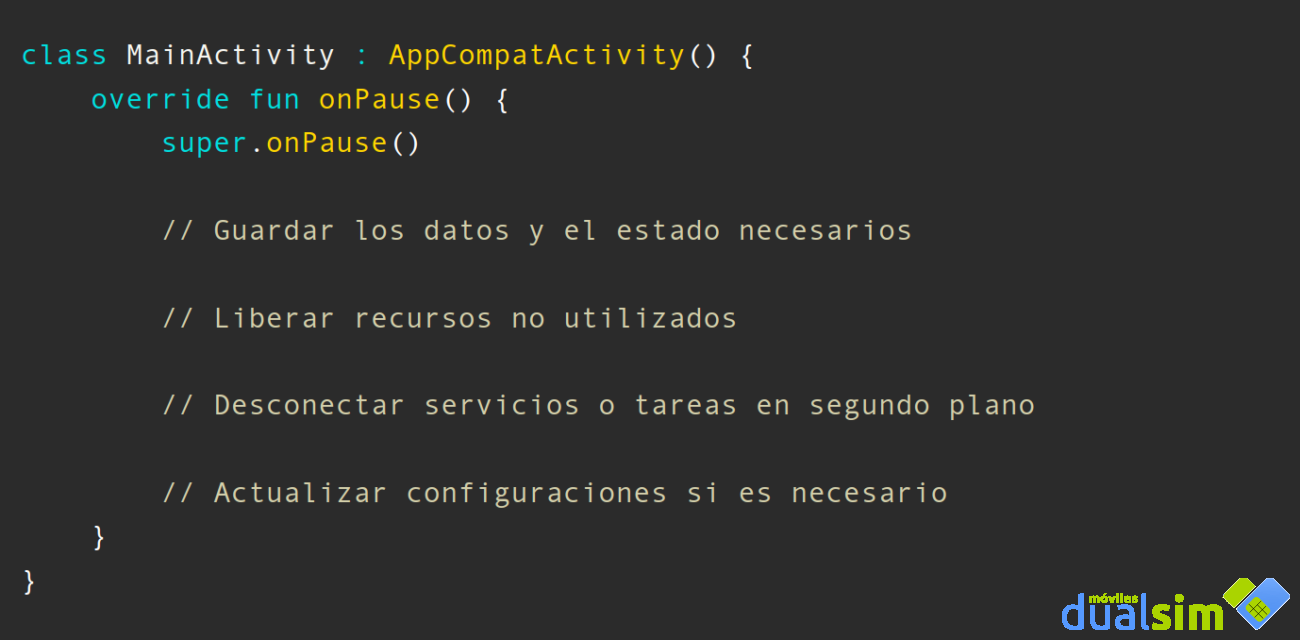 onPause() – Android Kotlin | Móviles Dual SIM